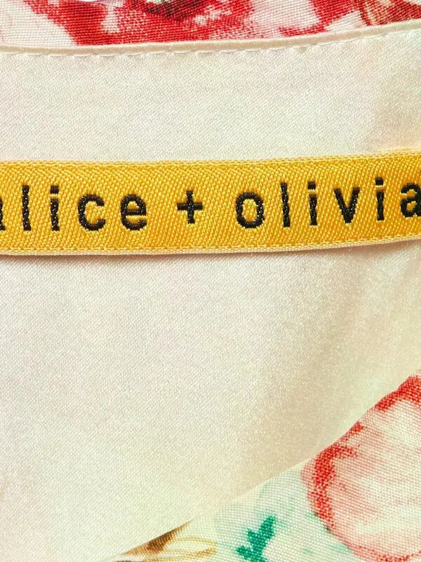 Alice + Olivia Floral Print Sleeveless Ruched Bodice Dress