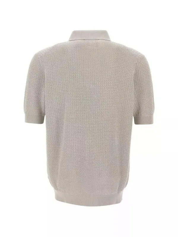 FILIPPO DE LAURENTIIS Textured-knit Short-sleeve Shirt