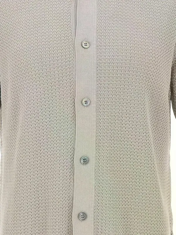 FILIPPO DE LAURENTIIS Textured-knit Short-sleeve Shirt