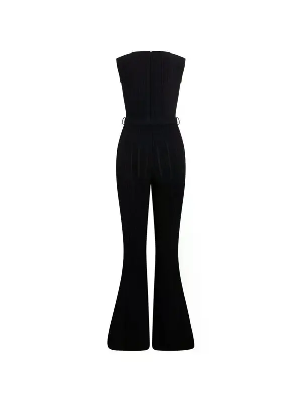 Alberta Ferretti Ribbed Belted Jumpsuit