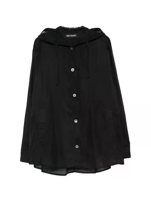 Our Legacy Semi-sheer Hooded Button-up Shirt