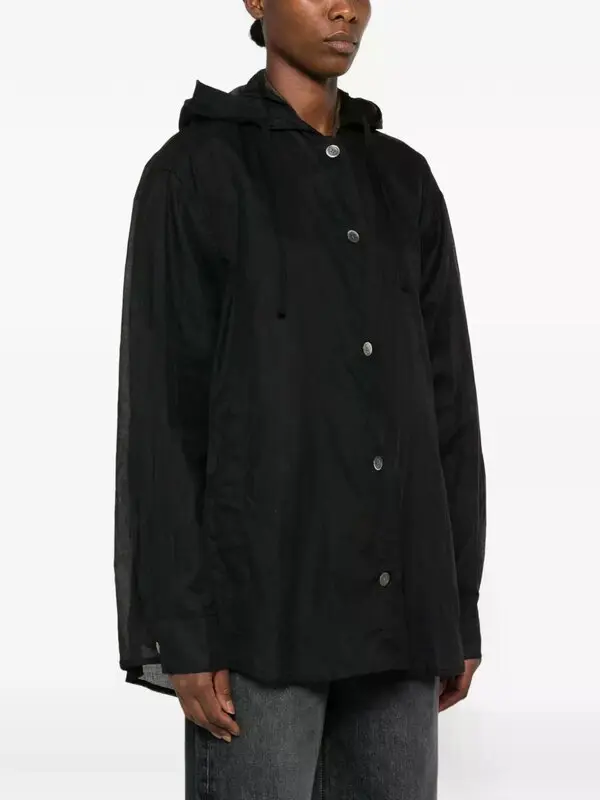 Our Legacy Semi-sheer Hooded Button-up Shirt