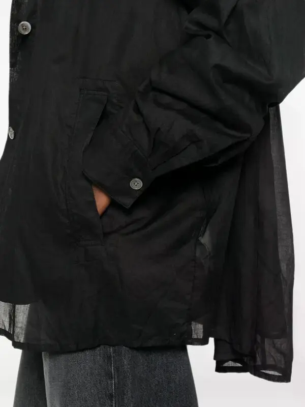 Our Legacy Semi-sheer Hooded Button-up Shirt
