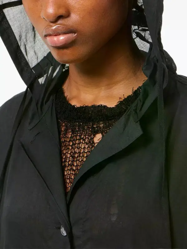 Our Legacy Semi-sheer Hooded Button-up Shirt
