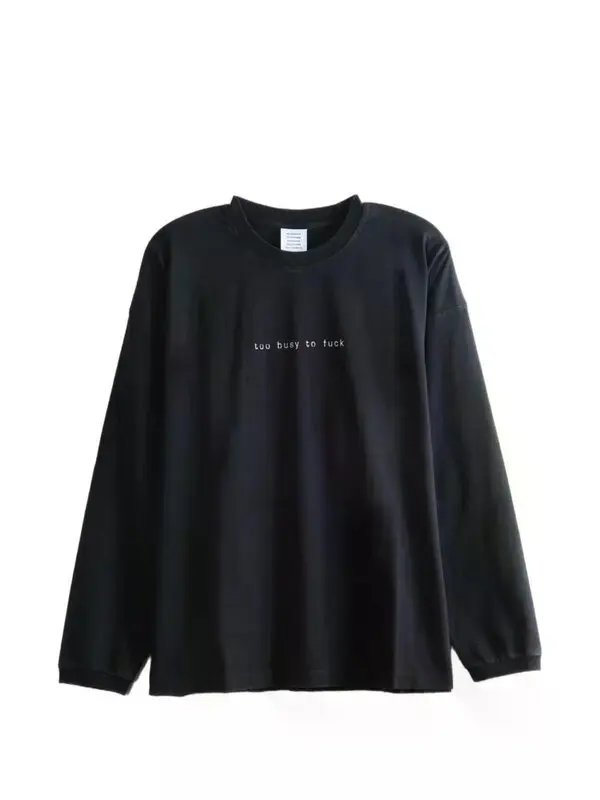 Vetements Slogan-print Long-sleeve T-shirt - Black
