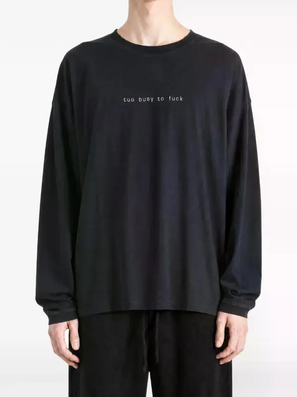 Vetements Slogan-print Long-sleeve T-shirt - Black