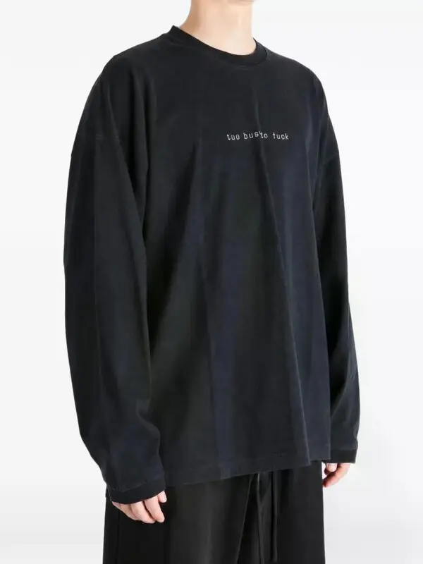 Vetements Slogan-print Long-sleeve T-shirt - Black