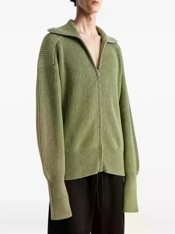 RIER Ribbed-knit Zip-up Sweater
