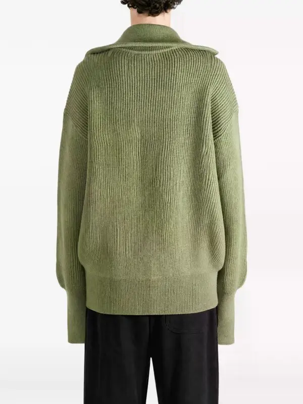 RIER Ribbed-knit Zip-up Sweater