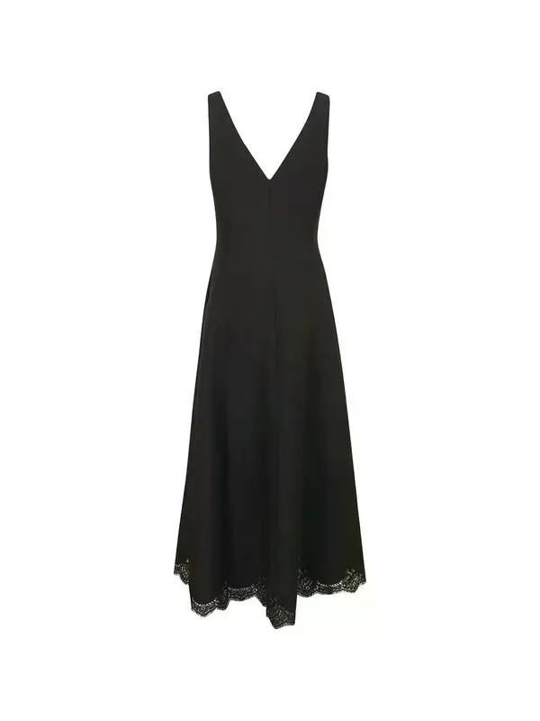 Valentino Garavani Wool Dress With Lace Trim