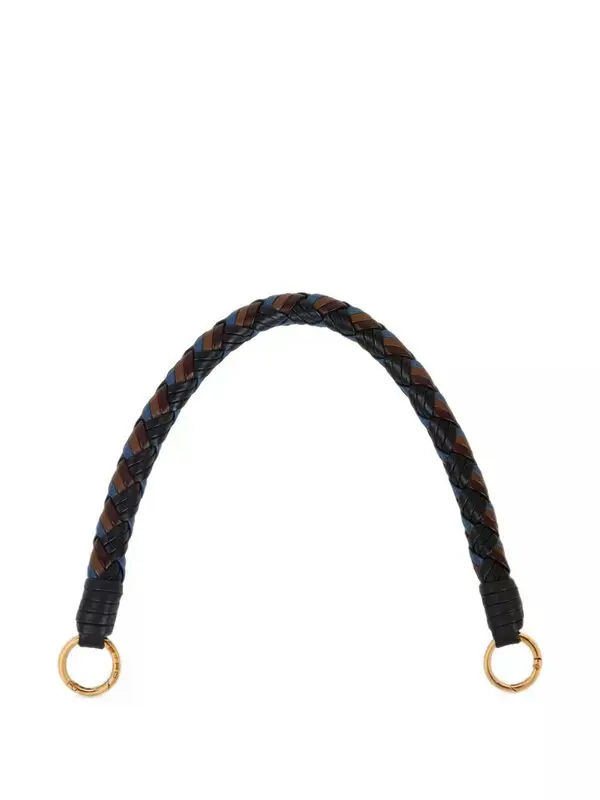 Etro Woven Leather Bag Handle With Logo Clasps - Blue