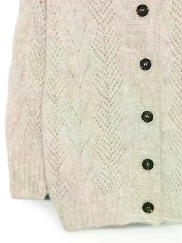 D.exterior Open-knit Button-up Cardigan