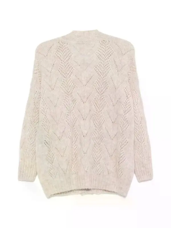 D.exterior Open-knit Cardigan - Neutrals