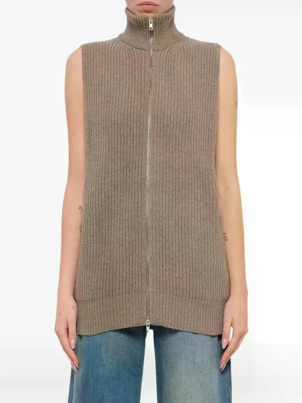MAISON MARGIELA Ribbed-knit Zip-up Gilet