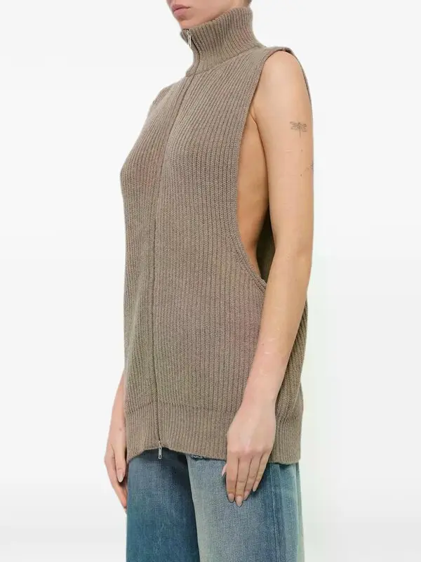 MAISON MARGIELA Ribbed-knit Zip-up Gilet