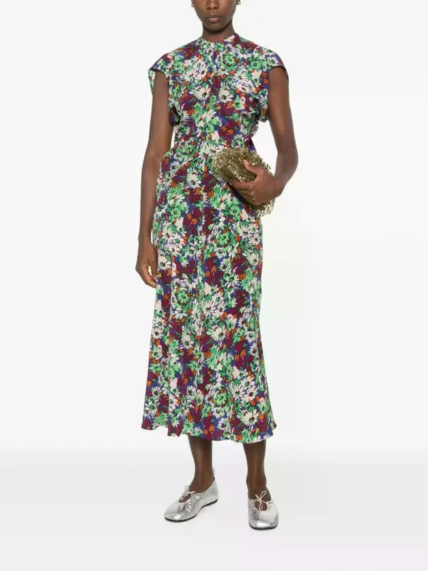 Marni Floral Print Midi Dress - Green