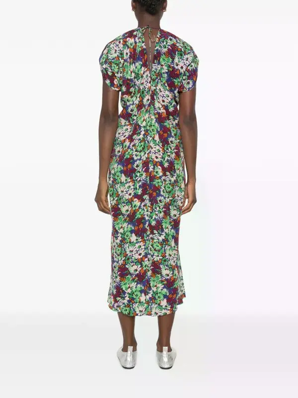 Marni Floral Print Midi Dress - Green