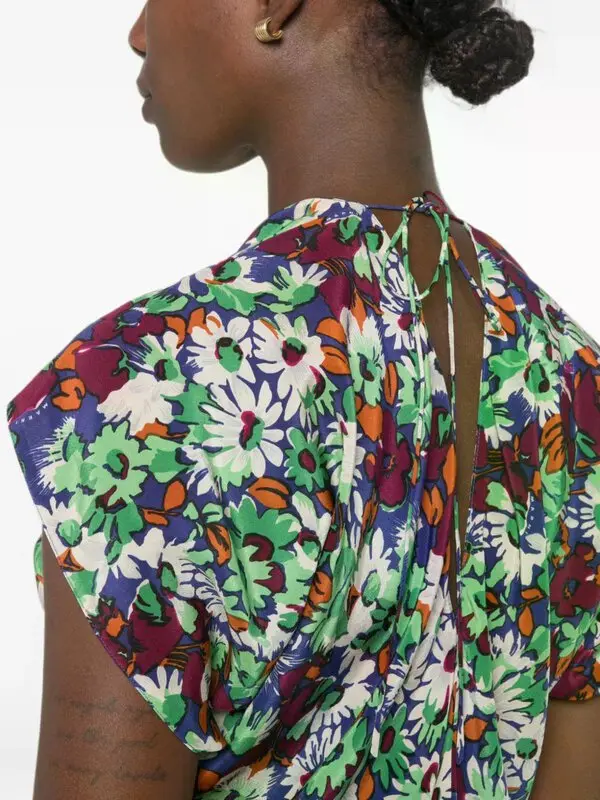 Marni Floral Print Midi Dress - Green