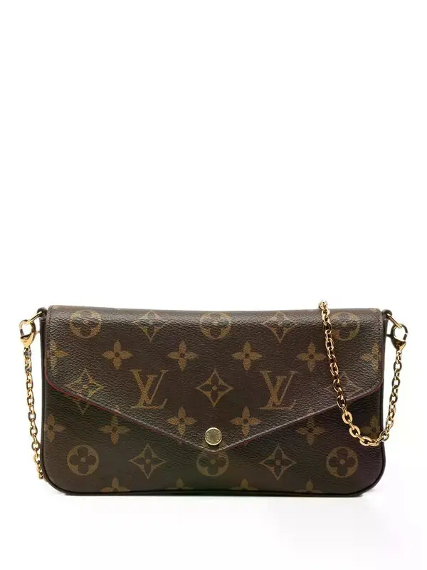 LOUIS VUITTON Monogram Pochette Felicie Crossbody Bag - Brown