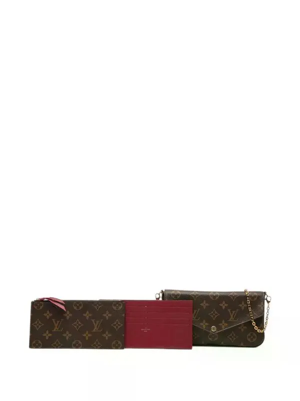 LOUIS VUITTON Monogram Pochette Felicie Crossbody Bag - Brown