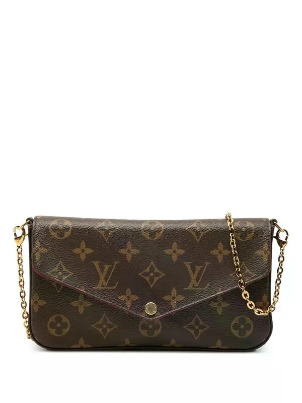 LOUIS VUITTON Monogram Pochette Felicie Crossbody Bag - Brown