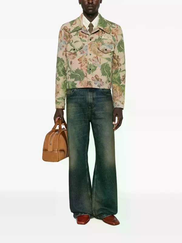 Amiri Floral Tapestry Logo-embroidered Jacket
