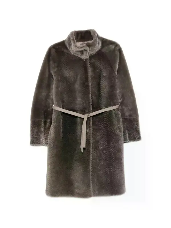 SUPREMA X Eraldo Belted Snake-effect Coat
