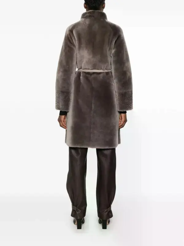 SUPREMA X Eraldo Belted Snake-effect Coat
