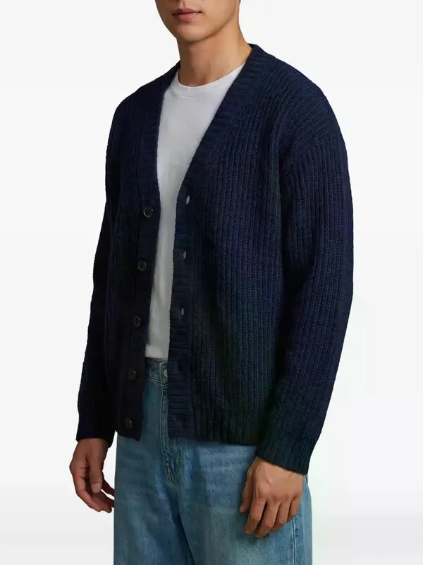 ROBERTO COLLINA Popcorn-stitch V-neck Cardigan