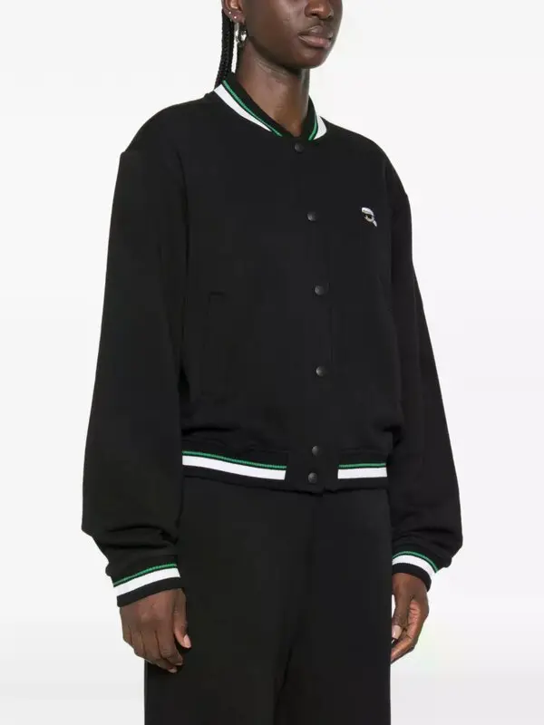 Karl Lagerfeld Striped-trim Bomber Jacket