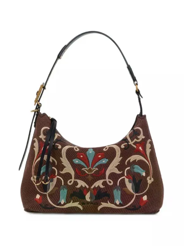 Etro Medium Embroidered Canvas Rosette Bag