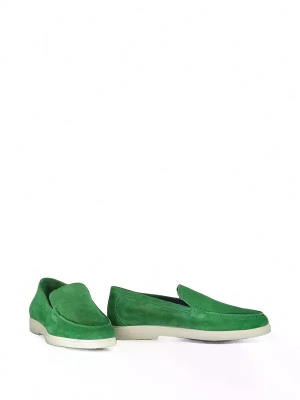 MOORER Topstitched Suede Loafers
