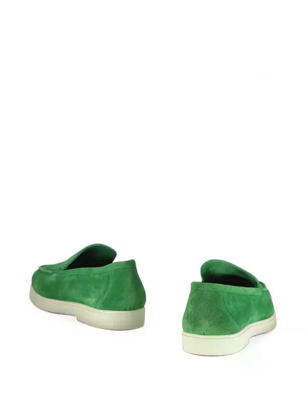 MOORER Topstitched Suede Loafers