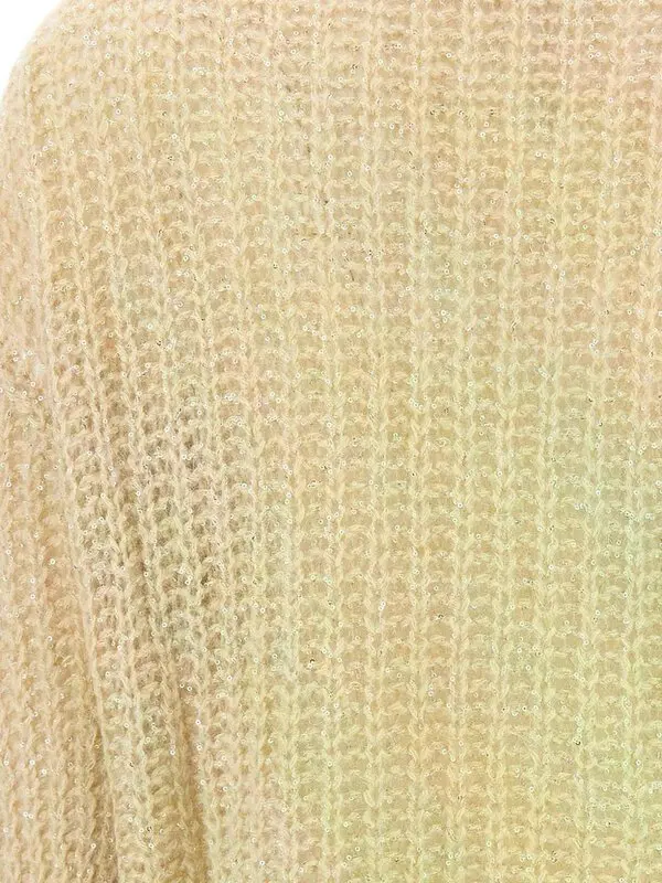KAOS Sequin-embellished Open-knit Cardigan
