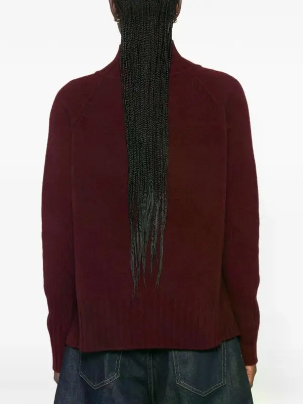 BEYOU Ribbed-knit High-neck Sweater
