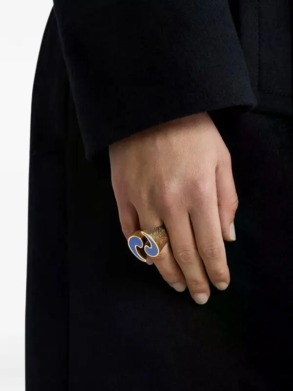 Etro Enamelled Paisley Brass Ring
