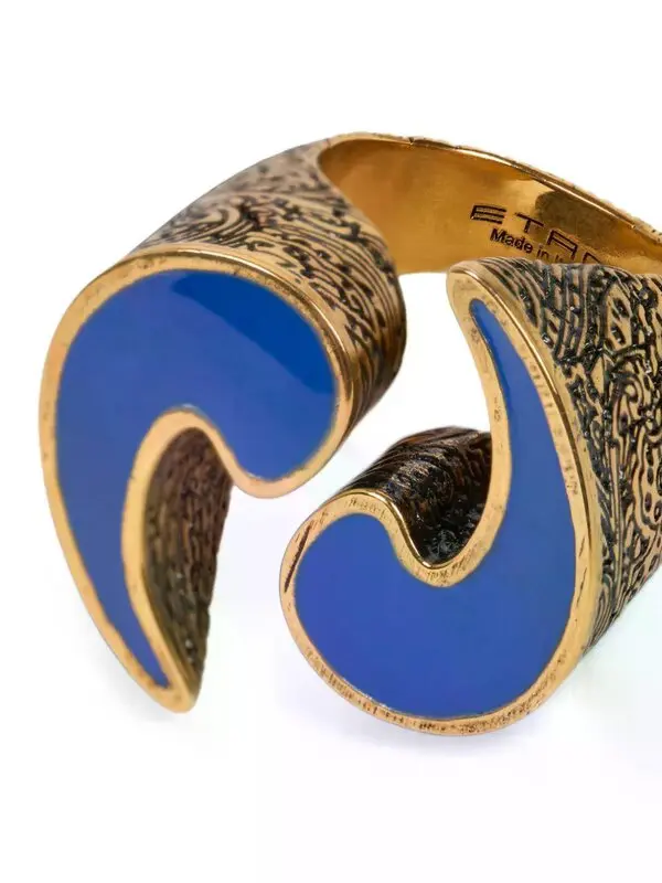 Etro Enamelled Paisley Brass Ring