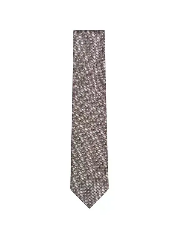 TOMBOLINI Geometric-pattern Tie - Brown