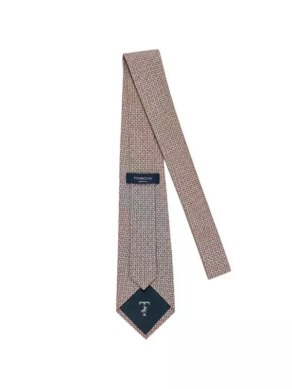TOMBOLINI Geometric Pattern Neck Tie - Brown