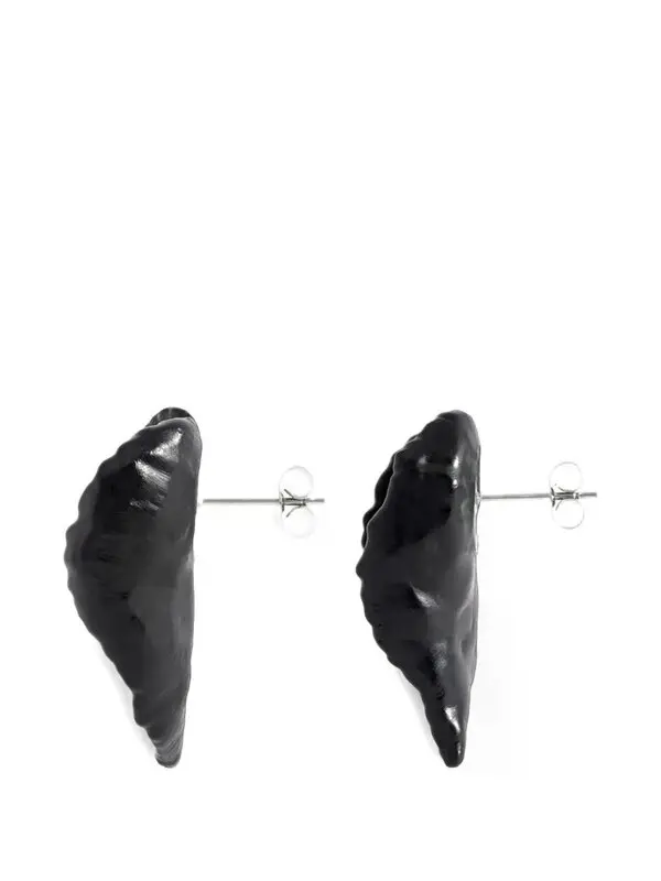 LA MANSO Leaf-motif Earrings - Black