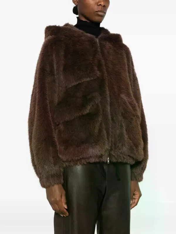TELA Hooded Faux-fur Jacket