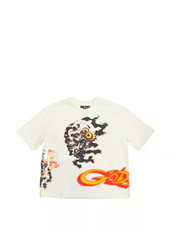 GODSPEED Graphic-print Crew-neck T-shirt - Neutrals