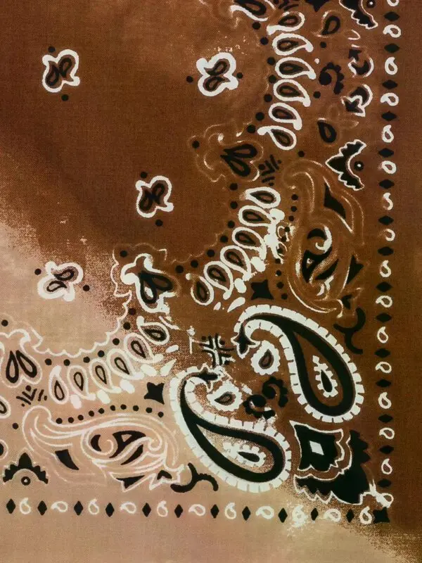 Destin Paisley-print Frayed-detail Scarf - Brown