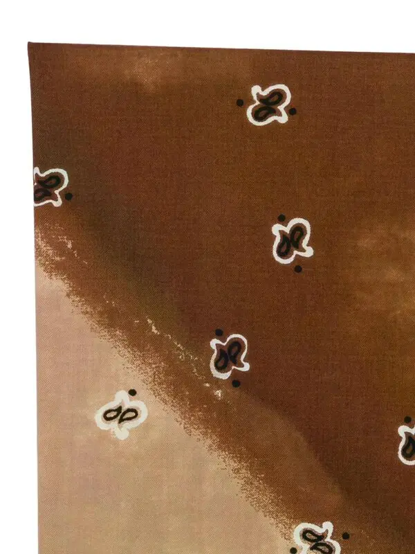 Destin Paisley-print Frayed-detail Scarf - Brown