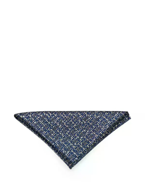 TOMBOLINI Horsebit-print Pocket Square - Blue
