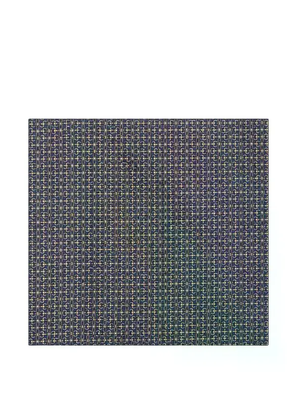 TOMBOLINI Horsebit-print Pocket Square - Blue
