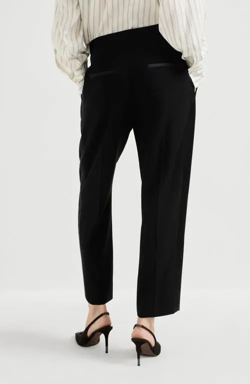 Brunello Cucinelli Viscose And Virgin Wool Tuxedo Trousers
