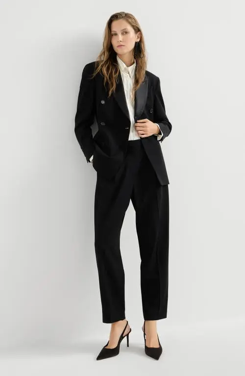 Brunello Cucinelli Viscose And Virgin Wool Tuxedo Trousers