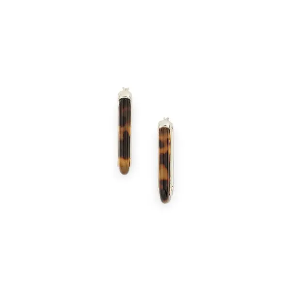 Ralph Lauren Tortoiseshell Rectangular Hoop Earrings