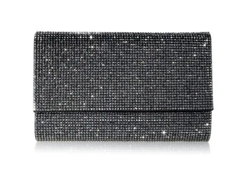 Judith Leiber Fizzoni Beaded Clutch - Ebonized Hematite